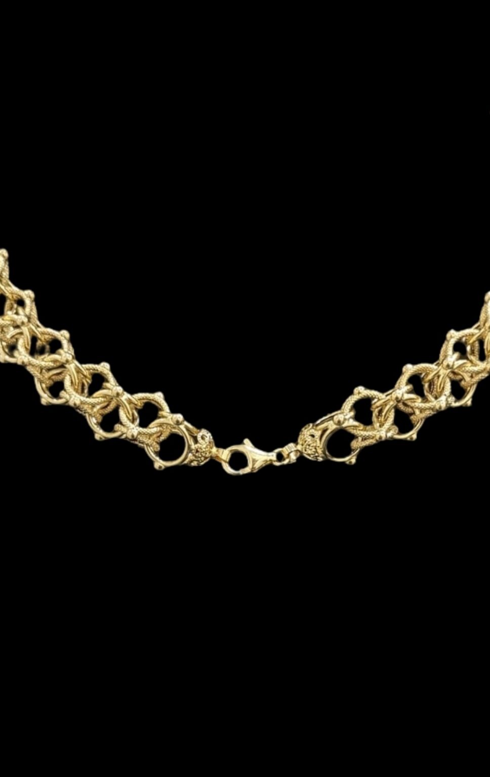 Collier Maille Cyclone Lisse/Sablé 14 mm 80 cm – AGR Bijoux